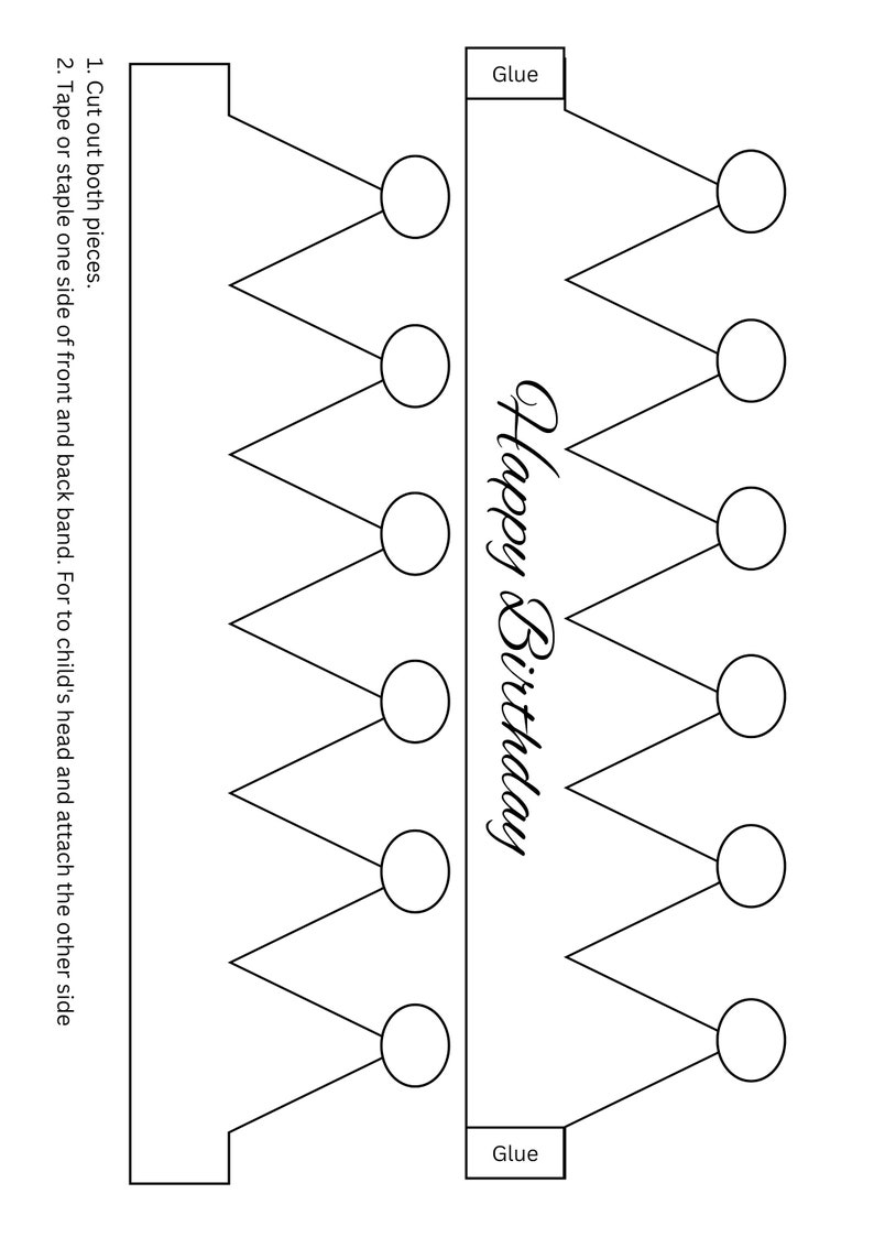 Printable Crown Coloring King Queen Hat Custom Paper Craft Royal ...