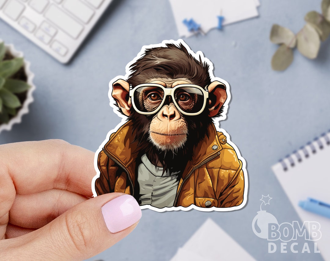 Monkey Sticker, Monkey With Hoody Sticker, Cool Monkey Sticker, Car ...