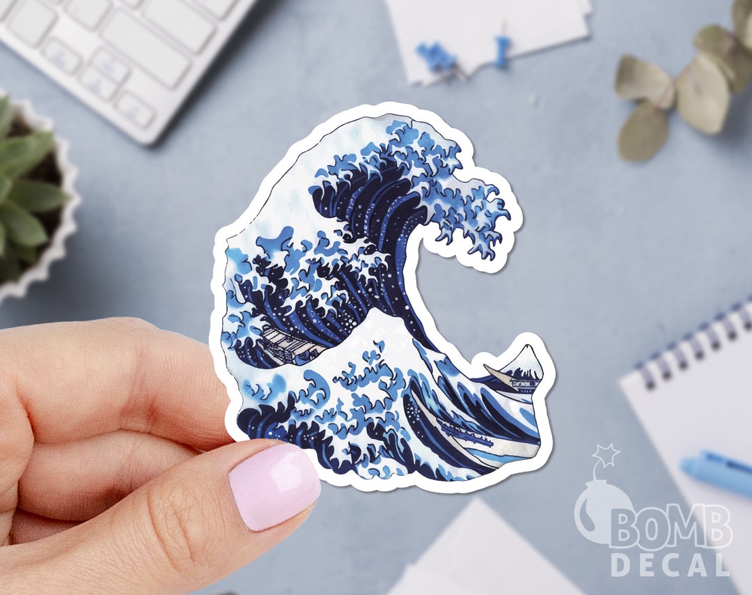 Great Wave Sticker, Hokusai Kanagawa Stickers, Japanese Wave Sticker ...