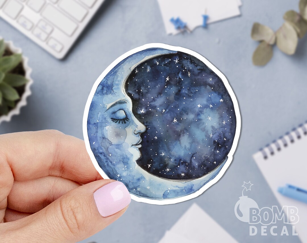 Moon Sticker, Planet Sticker, Space Sticker, Cosmic Sticker, Universe ...