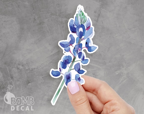 Bluebonnet Sticker Bluebonnet Decal Texas Flower Sticker - Etsy