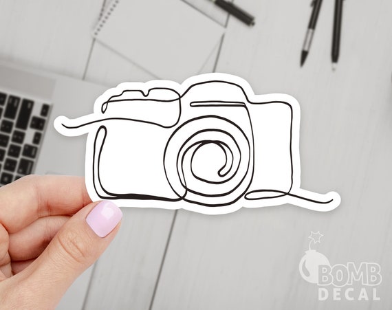 Camera Line Sticker Camera Sticker Photography Sticker Line - Etsy