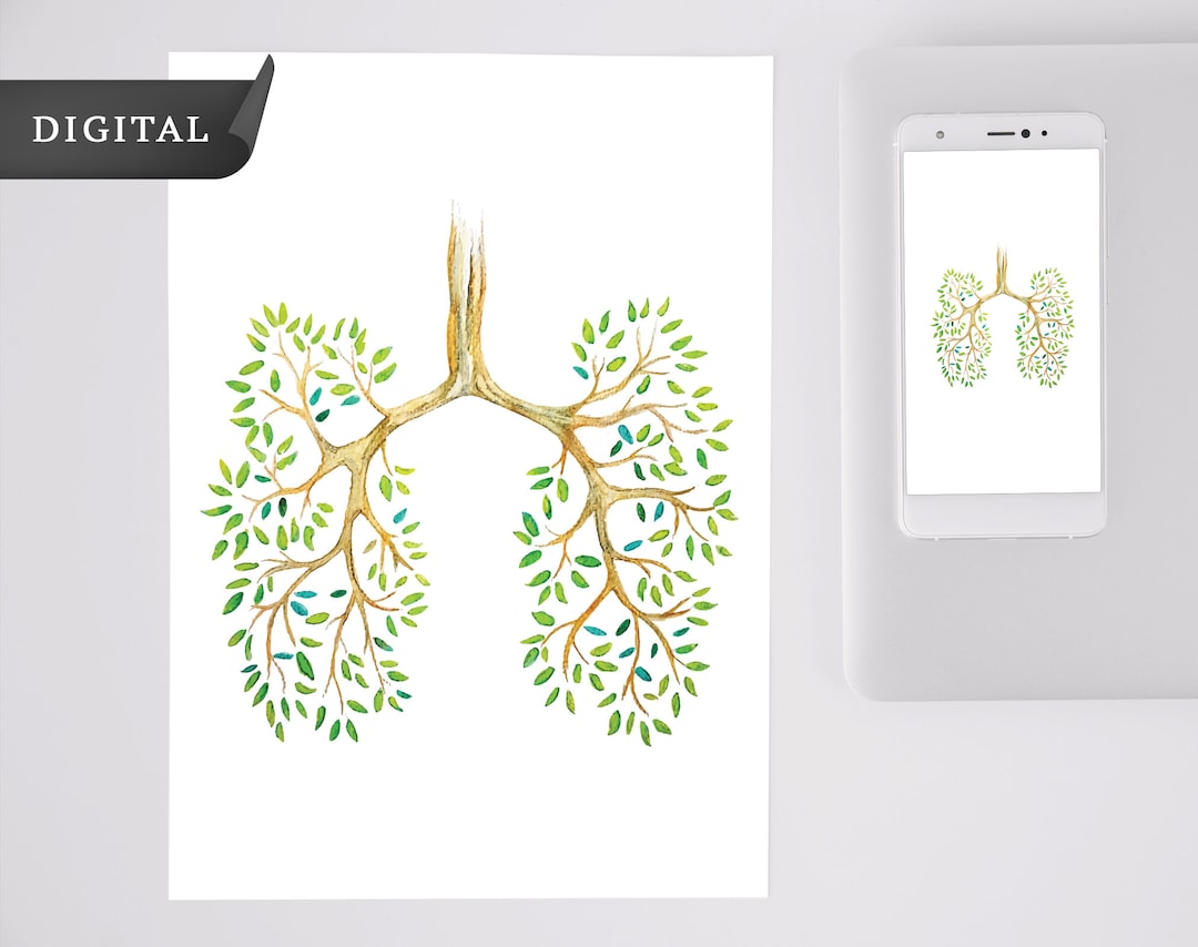 Tree Lungs Watercolor Print: Anatomy Art (digital Download) - Etsy
