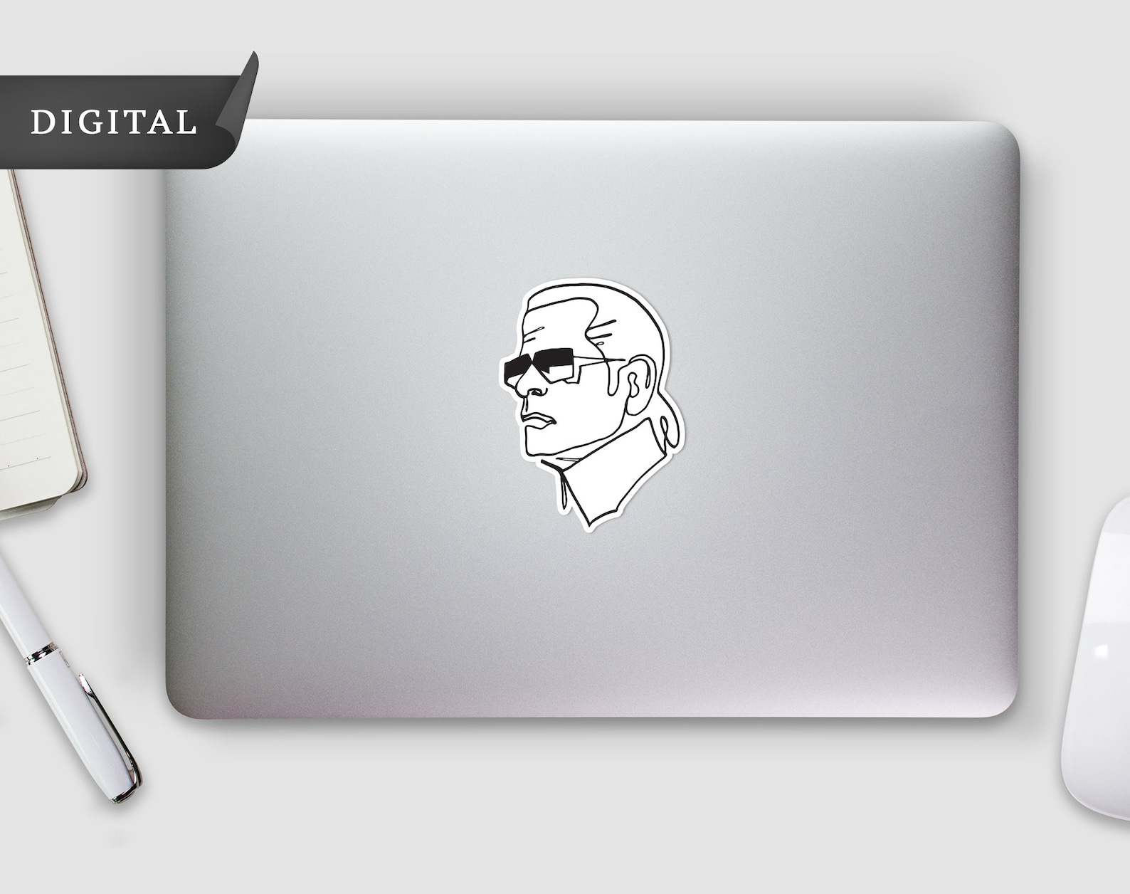 Karl Lagerfeld Line Art Portrait: Fashion Icon Print (SVG, PNG, PDF) - Etsy
