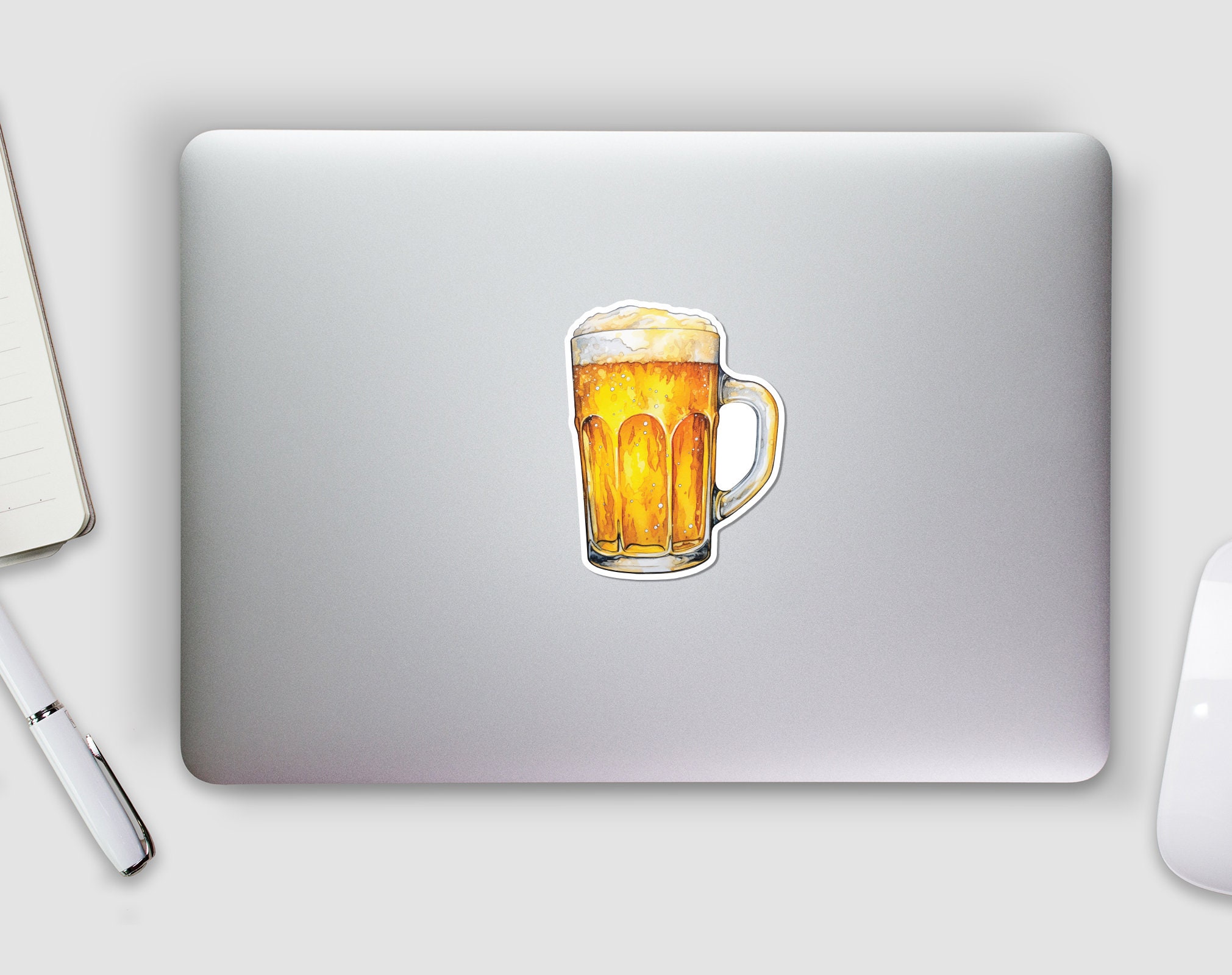 Beer Sticker, Beer Decal, Watercolor Sticker, Drink Sticker, Laptop ...