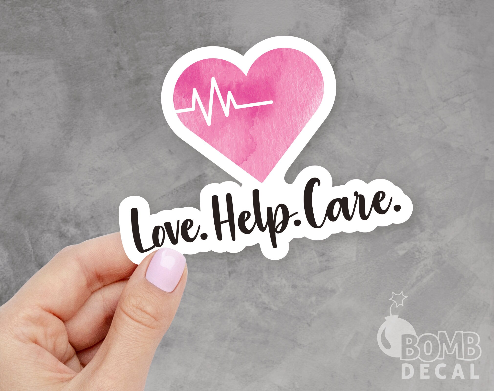 Love. Help. Care. Sticker Love Sticker Help Sticker Care - Etsy