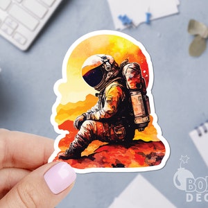 Astronaut Sticker, Mars Space Sticker, Life on Mars Sticker, Planet ...