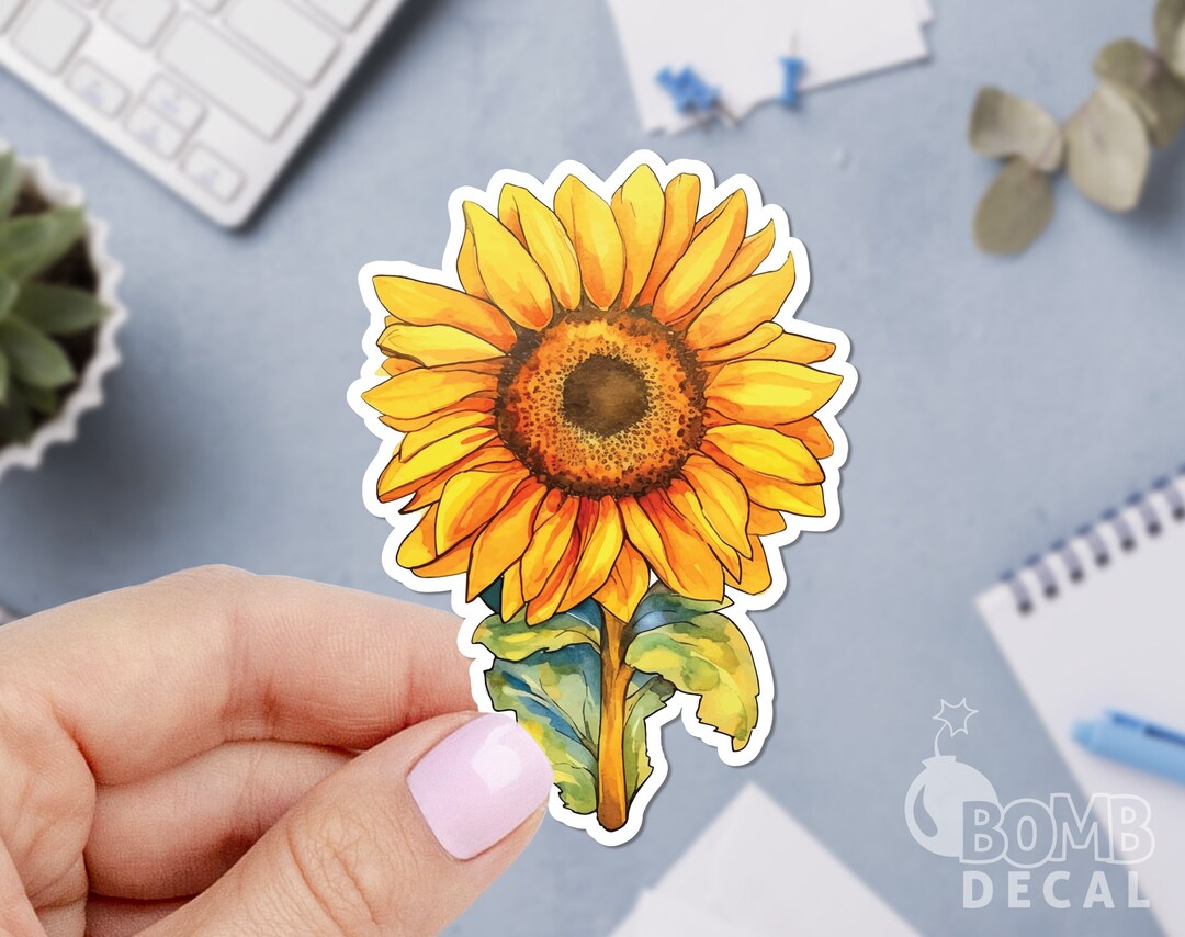 Sunflower Sticker, Sunflower Decal, Cute Sticker, Beautiful Sticker ...