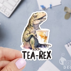 Tea-rex Sticker, Tea Sticker, T Rex Sticker, Dinosaur Sticker ...