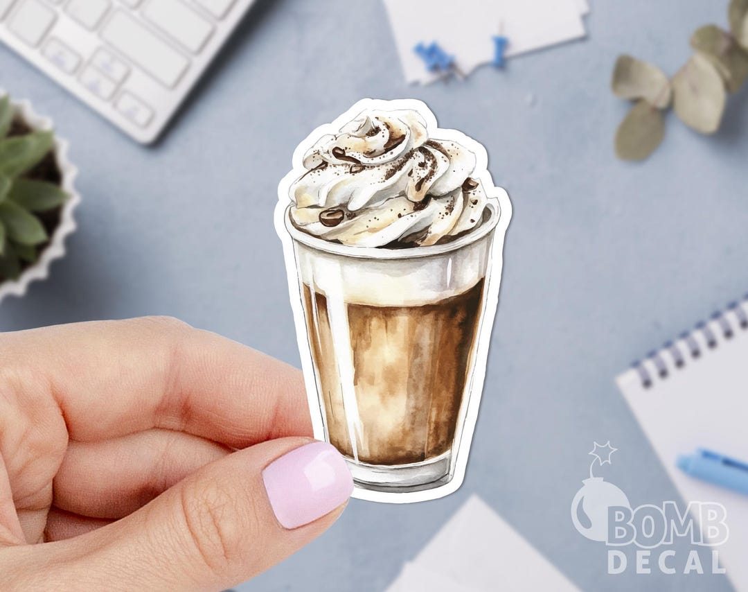 Coffee Sticker, Frappe Sticker, Coffee Time Sticker, Coffee Decal ...