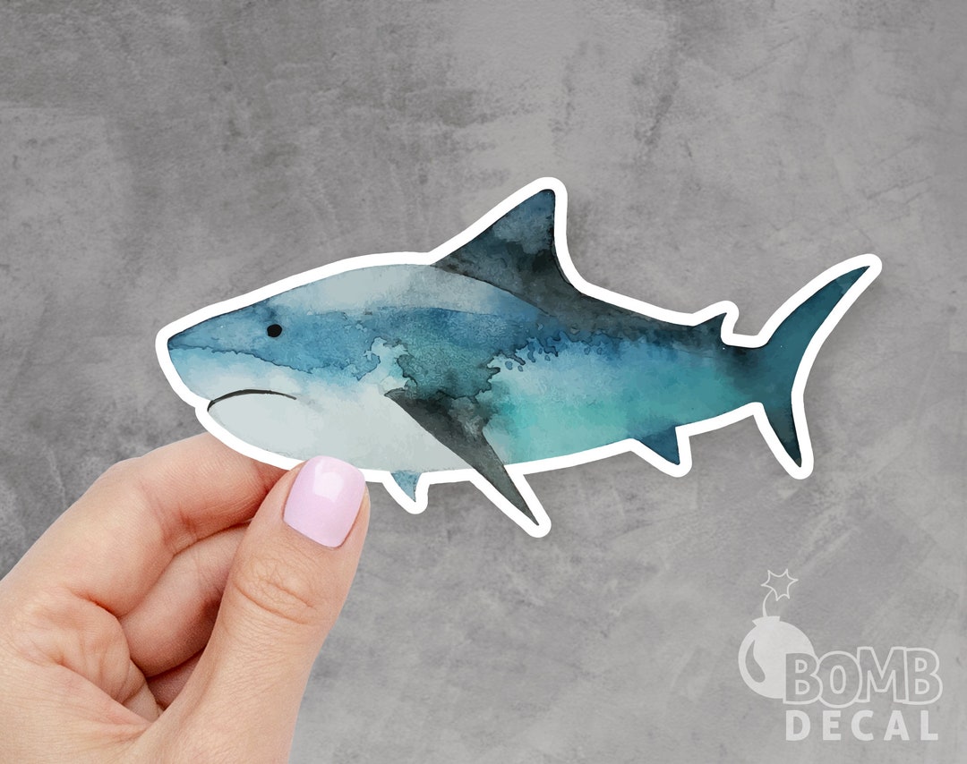 Shark Sticker, Shark Decal, Ocean Life Sticker, Water Sticker, Cute ...