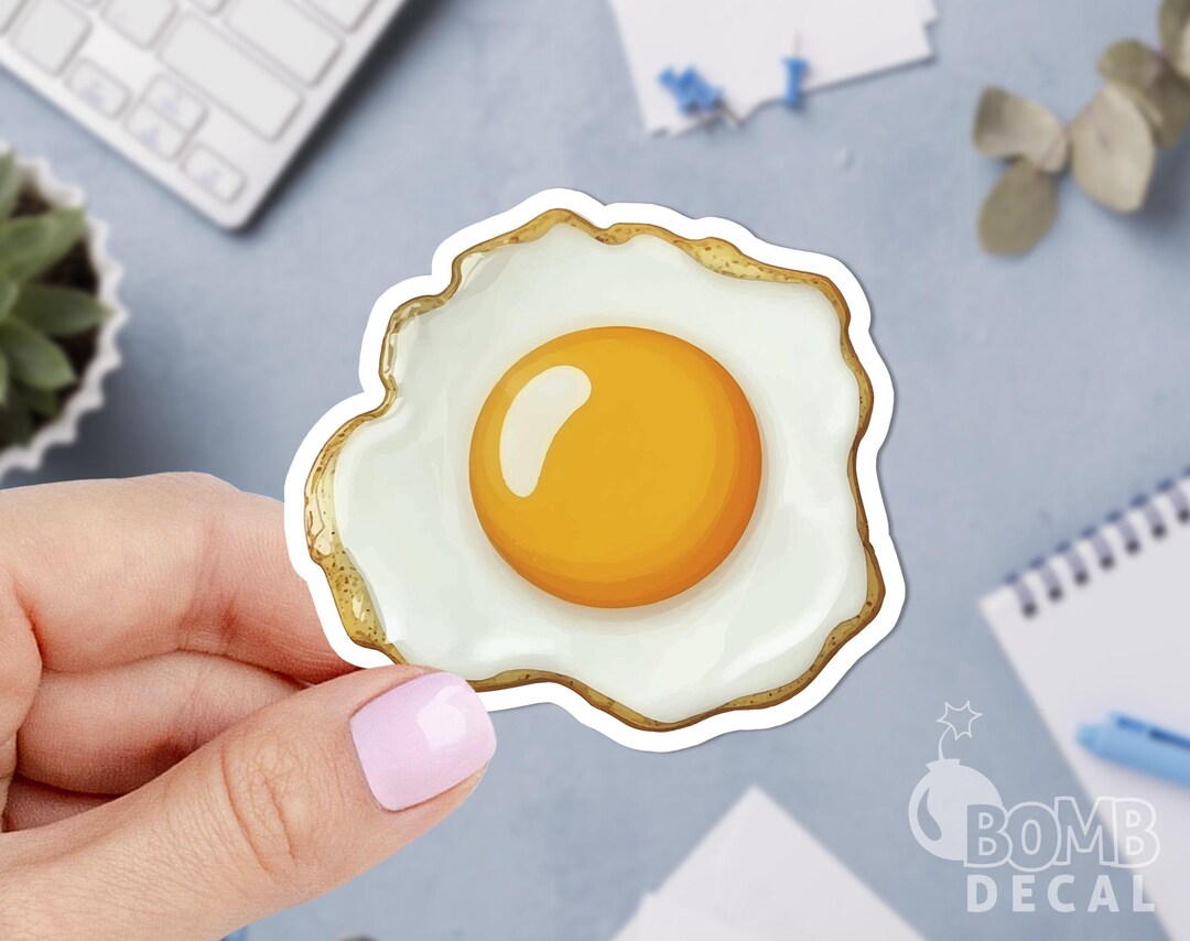 Fried Egg Vinyl Sticker: Food Decal, Laptop Decor - Etsy