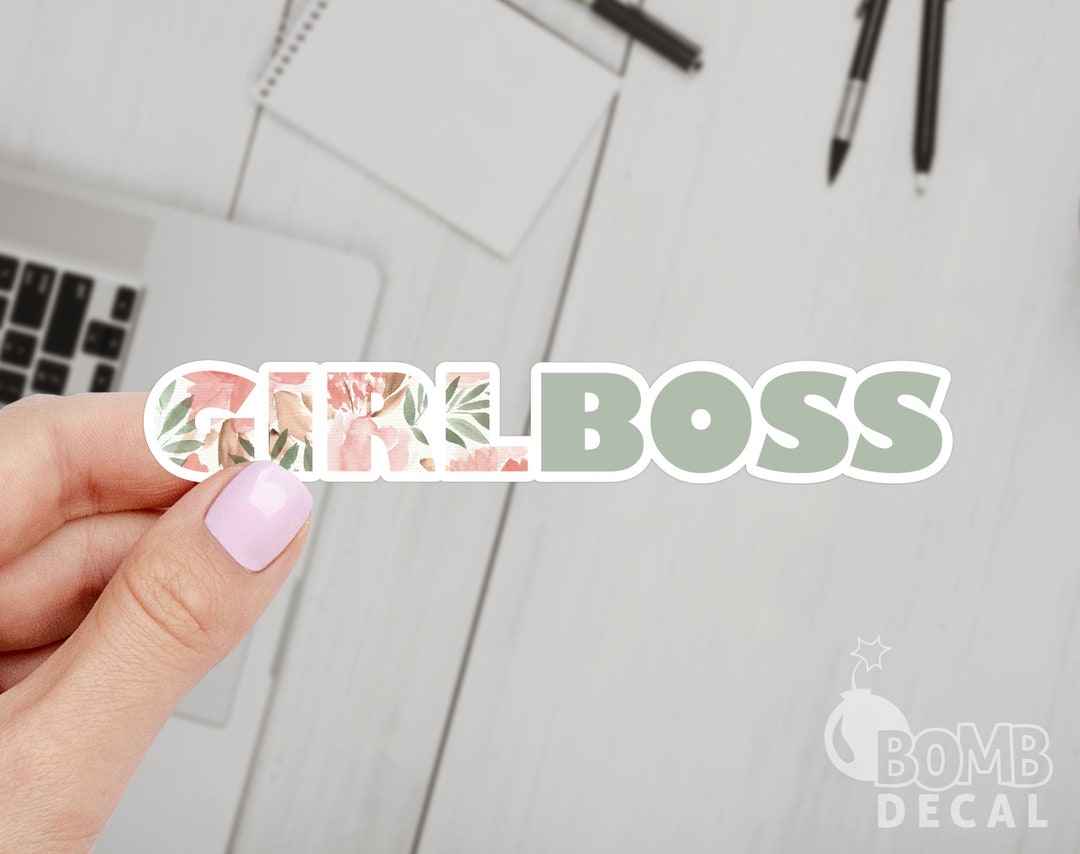 Girl Boss Floral Sticker, Girl Power Sticker, Girly Floral Sticker ...