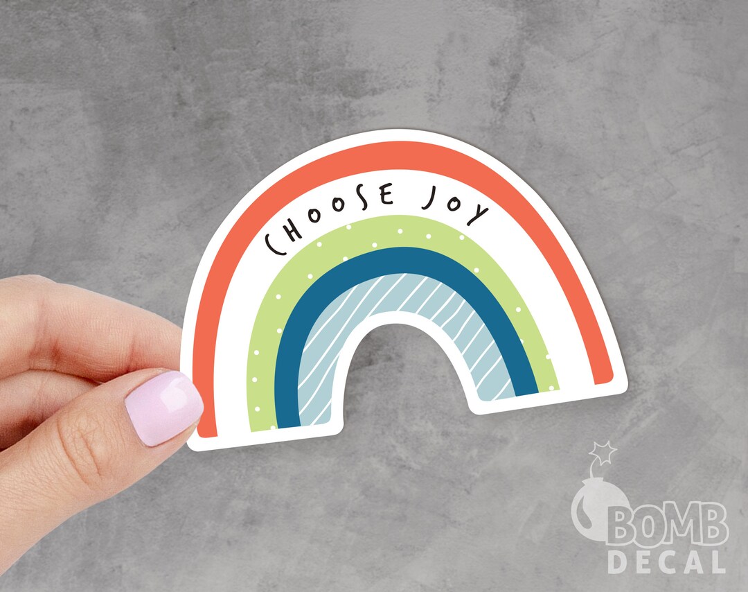 Choose Joy Sticker, Rainbow Sticker, Colourful Sticker, Joy Sticker ...
