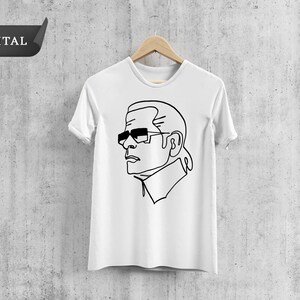 Karl Lagerfeld Line Art Portrait: Fashion Icon Print (SVG, PNG, PDF) - Etsy