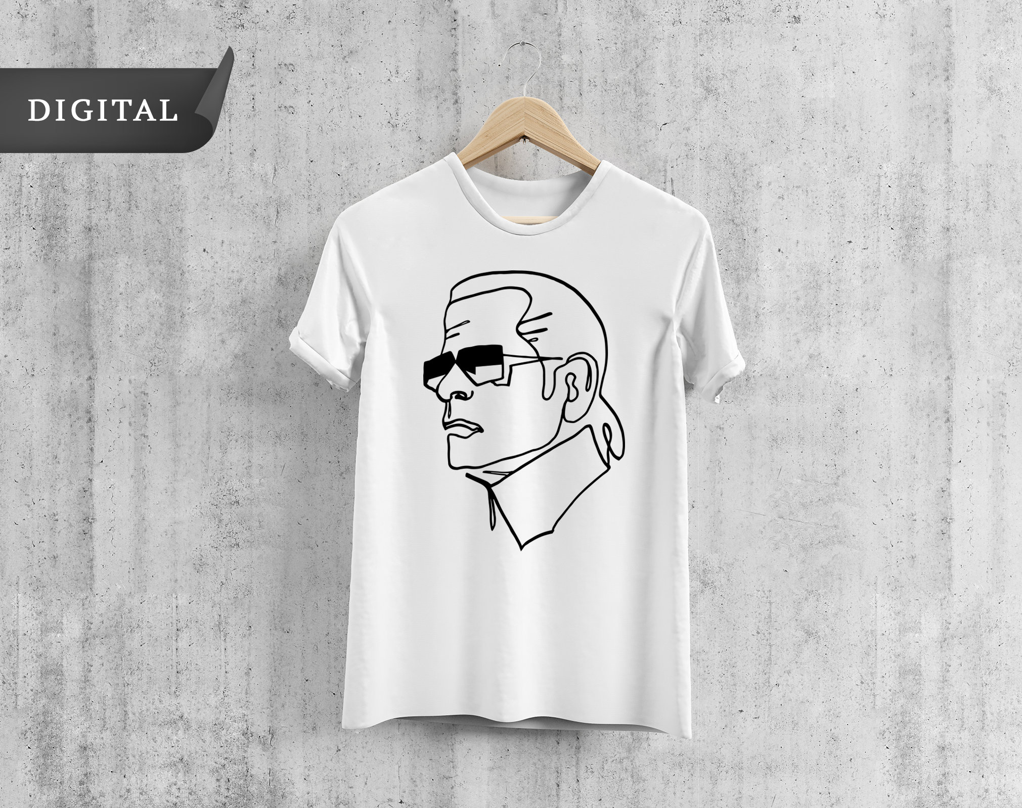 Karl Lagerfeld Line Art Portrait: Fashion Icon Print (SVG, PNG, PDF) - Etsy