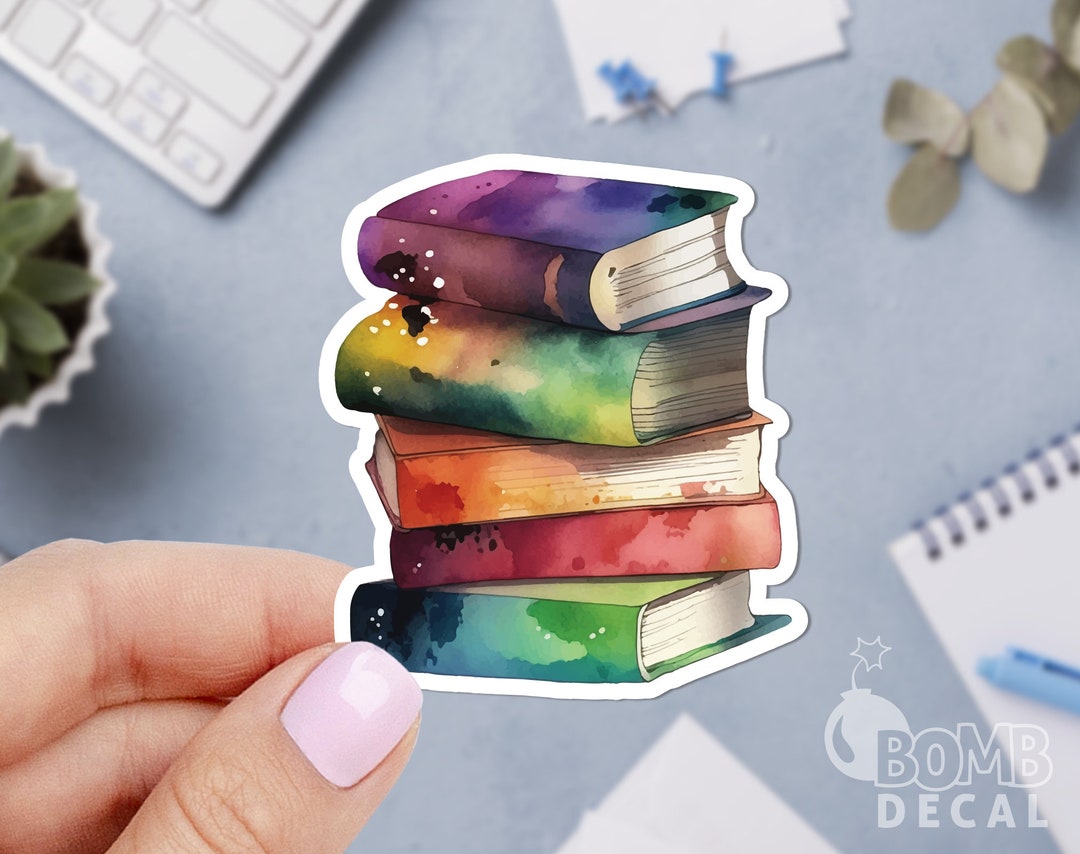 Books Sticker, Books Watercolor Sticker, Read Sticker, Books Lover ...