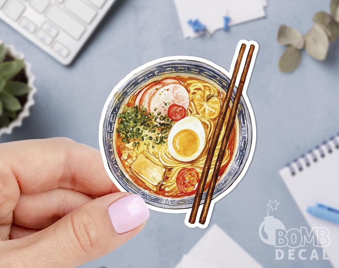 Ramen Bowl Sticker, Soup Decal, Food Sticker, Laptop Sticker - Etsy