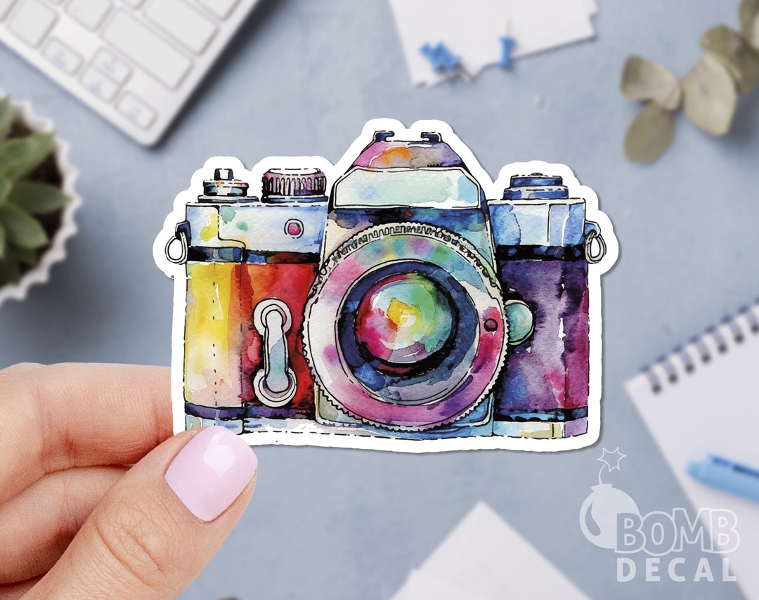 Camera Sticker, Watercolor Sticker, Photograph Sticker, Film Sticker ...
