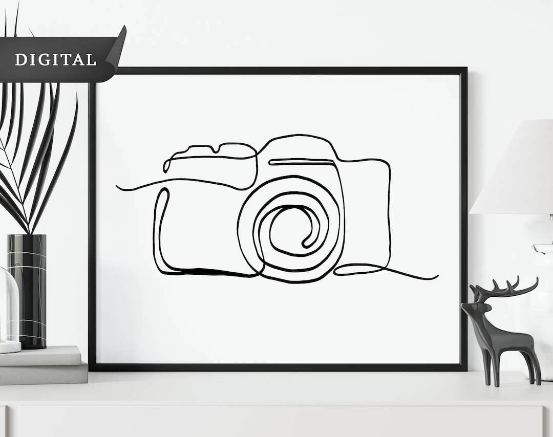 Camera Line Art Print: Photographer Illustration (digital Download) - Etsy