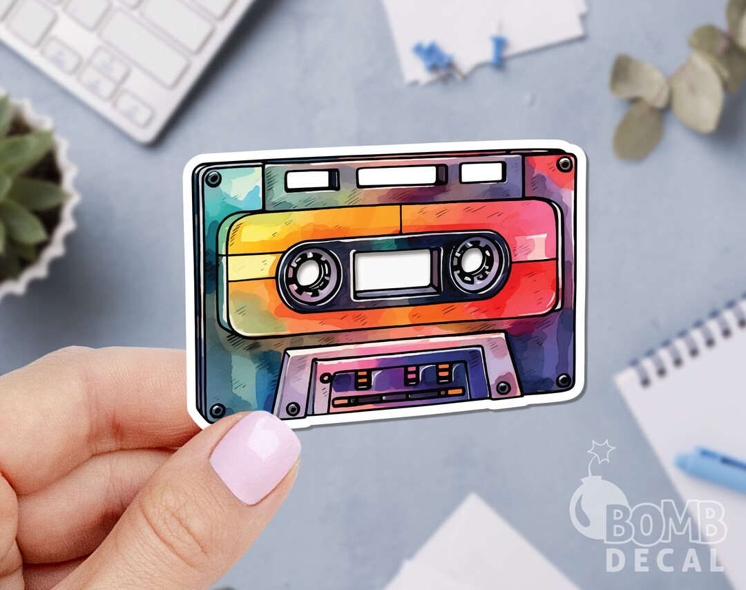 Vintage Cassette Sticker, Boombox Sticker, Music Sticker, 90s Nostalgia ...
