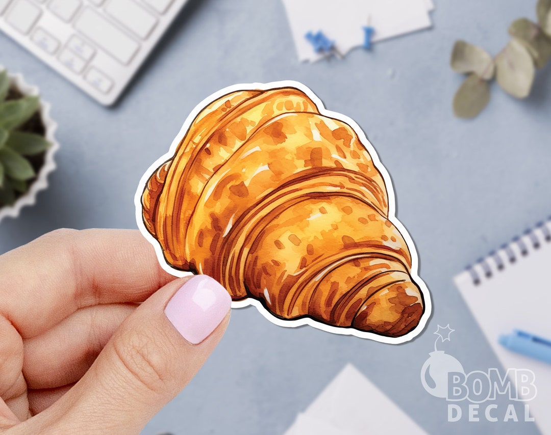 Croissant Sticker, French Croissant, Food Sticker, Watercolor Sticker ...