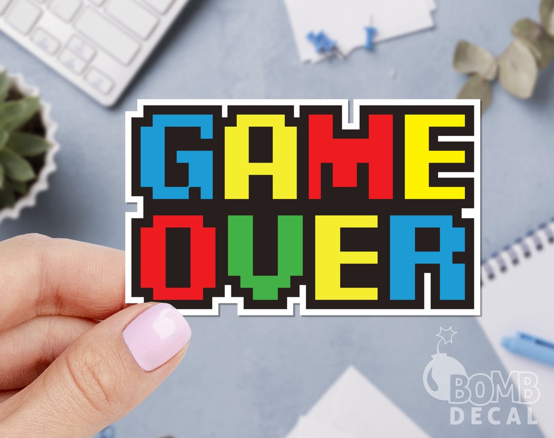 Game Over Sticker, Retro Game Sticker, 8bit Sticker,laptop Sticker ...