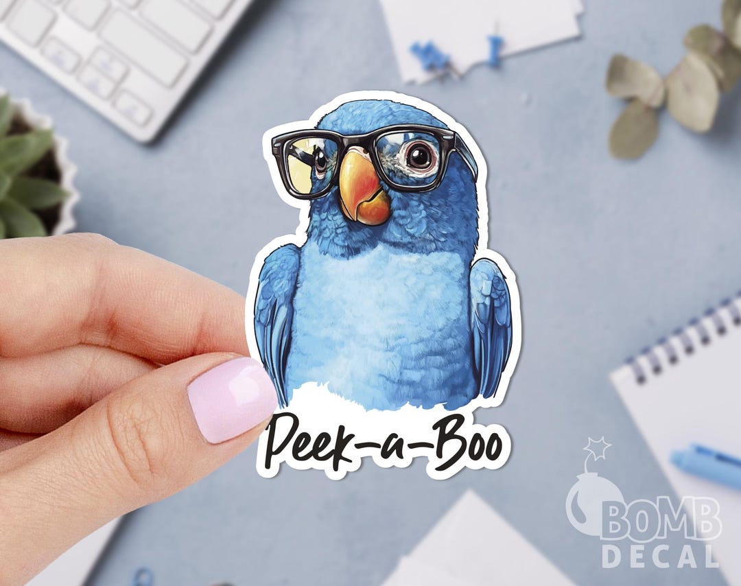 Ringneck Parrot Sticker, Pick-a-boo Sticker, Kramer Parrot Sticker ...