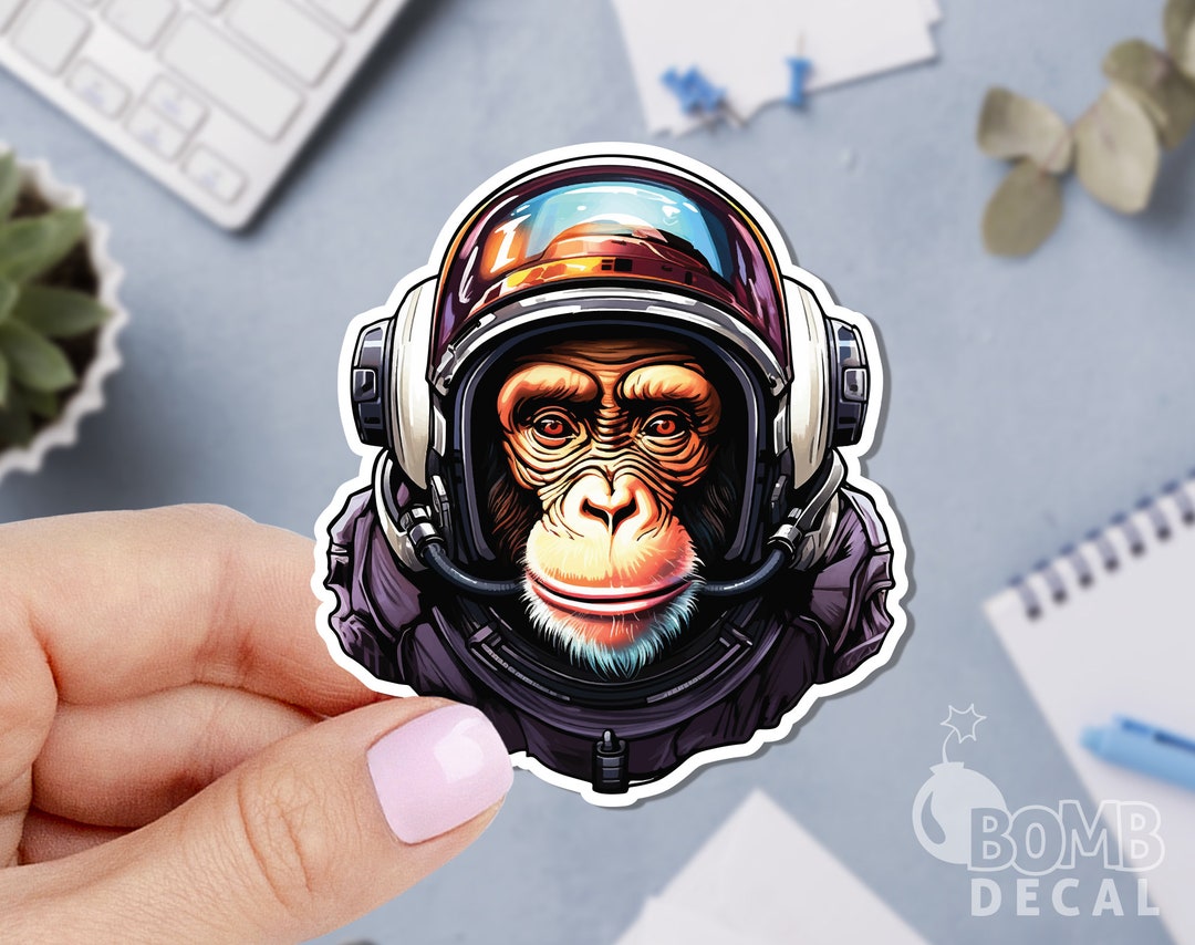 Astronaut Monkey Vinyl Sticker: Space Suit Animal Decal - Etsy