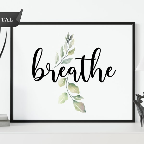 Breathe Digital Wall Art - Etsy UK