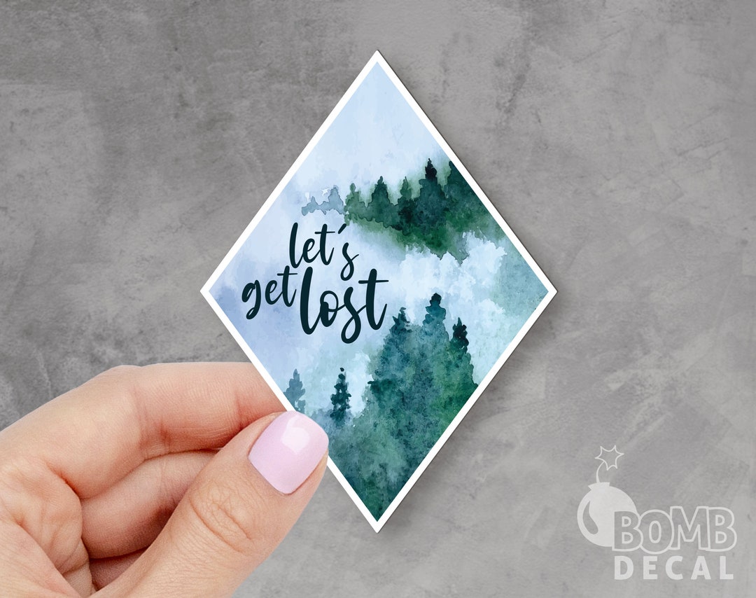 Let's Get Lost Sticker, Trees Sticker, Forest Sticker, Nature Sticker ...