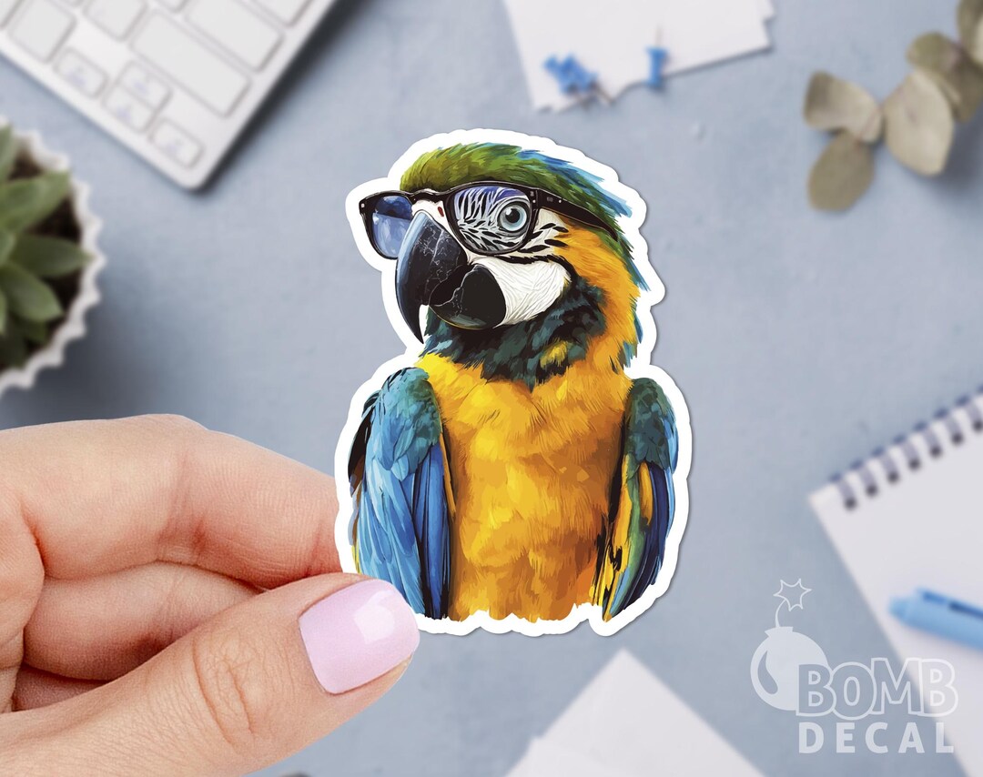 Ara Parrot Sticker: Yellow Macaw, Waterproof Vinyl Decal - Etsy