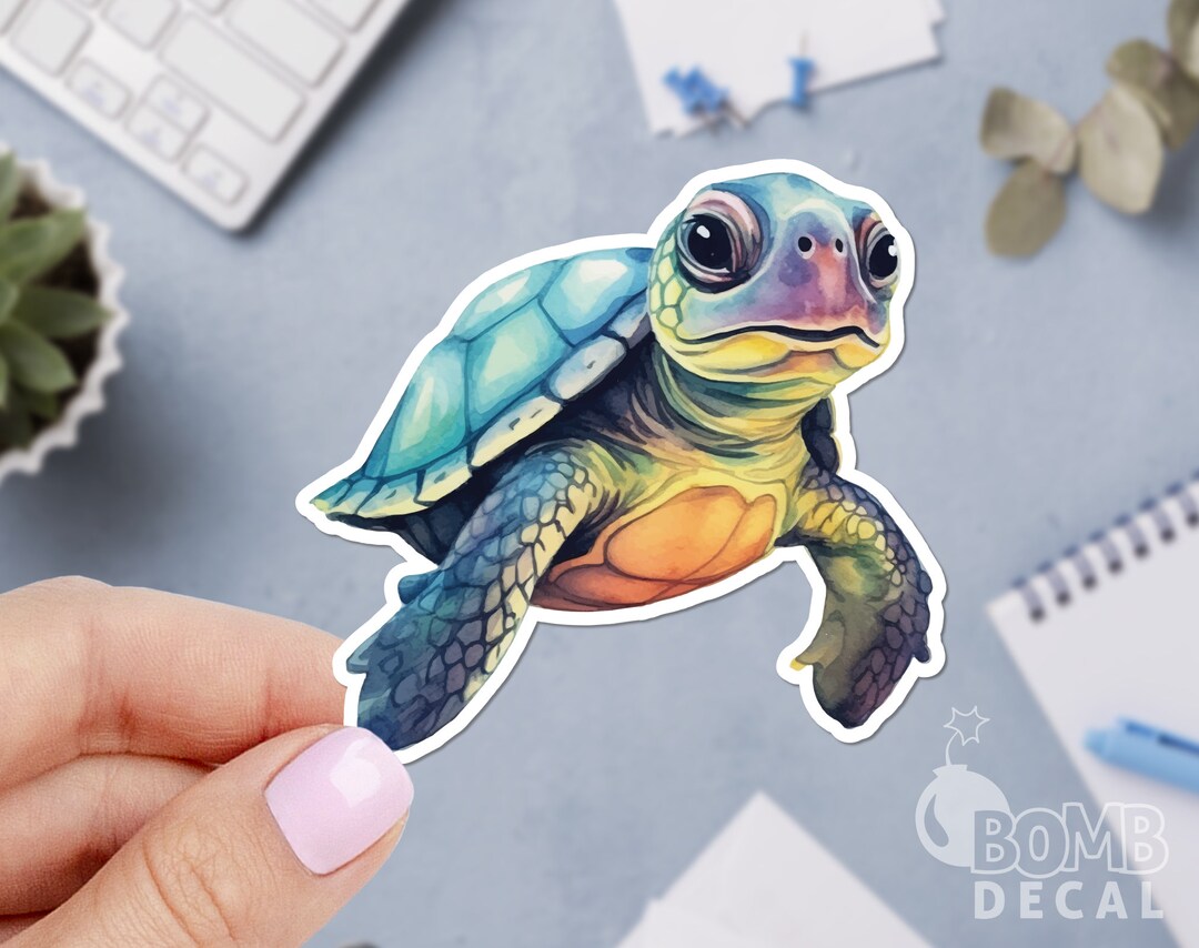 Baby Turtle Sticker, Turtle Sticker, Baby Sticker, Ocean Life Sticker ...