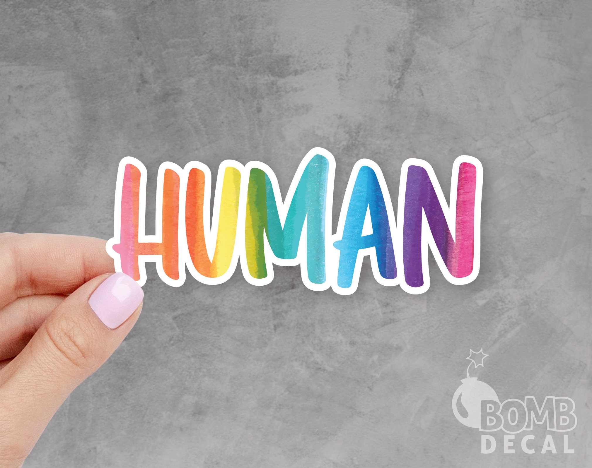 Human Rainbow Sticker Human Sticker Equality Sticker - Etsy