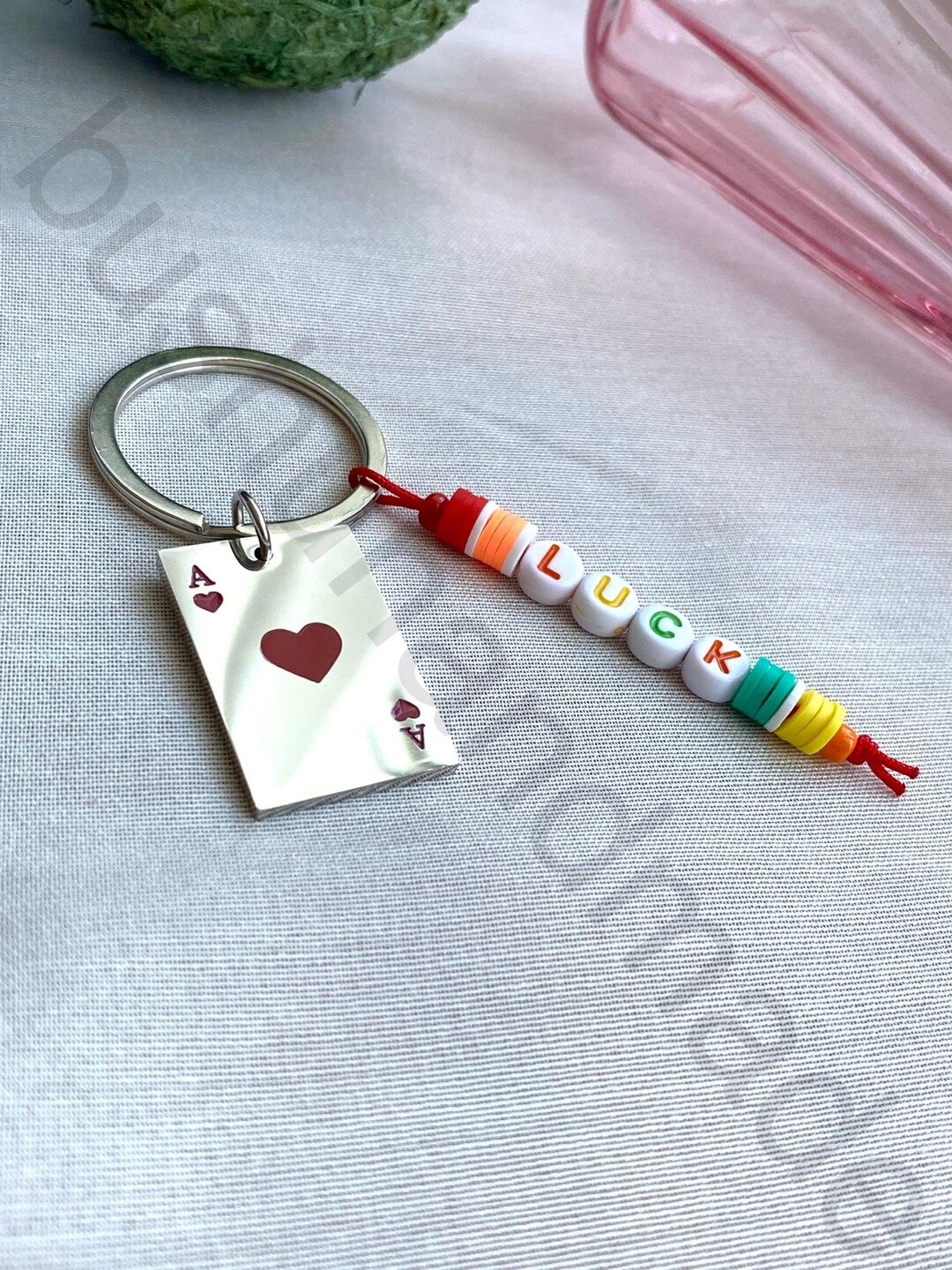 Personalized Ace Keychain: Las Vegas Poker Charm, Lucky Keyring - Etsy
