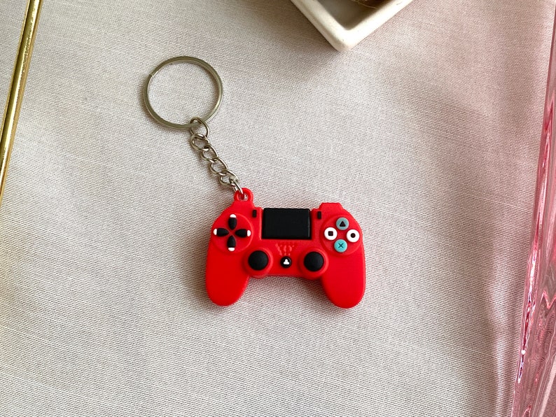 Personalized Gamer Keychain, Miniature Play Controller Station Keyring ...