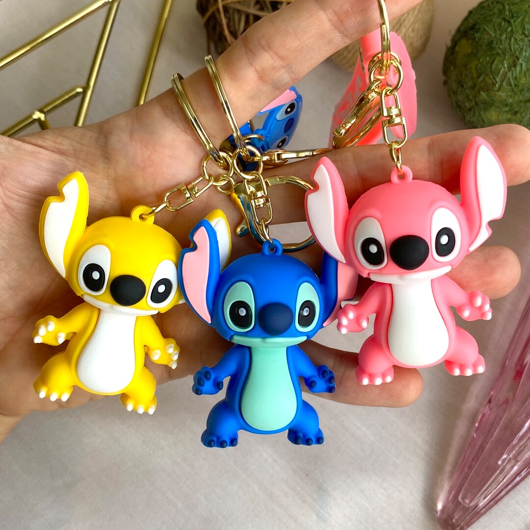 Stitch Keychain Anime Disney Miniature Keyrring, Lilo and Stitch Retro ...