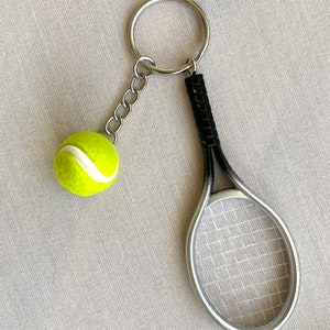 Personalized Tennis Keychain Racket Ball, Miniature Real Tennis ...