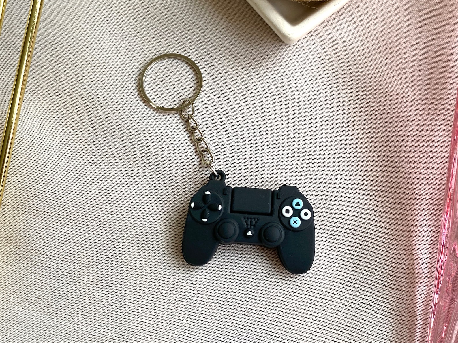 Personalized Gamer Keychain, Miniature Play Controller Station Keyring ...