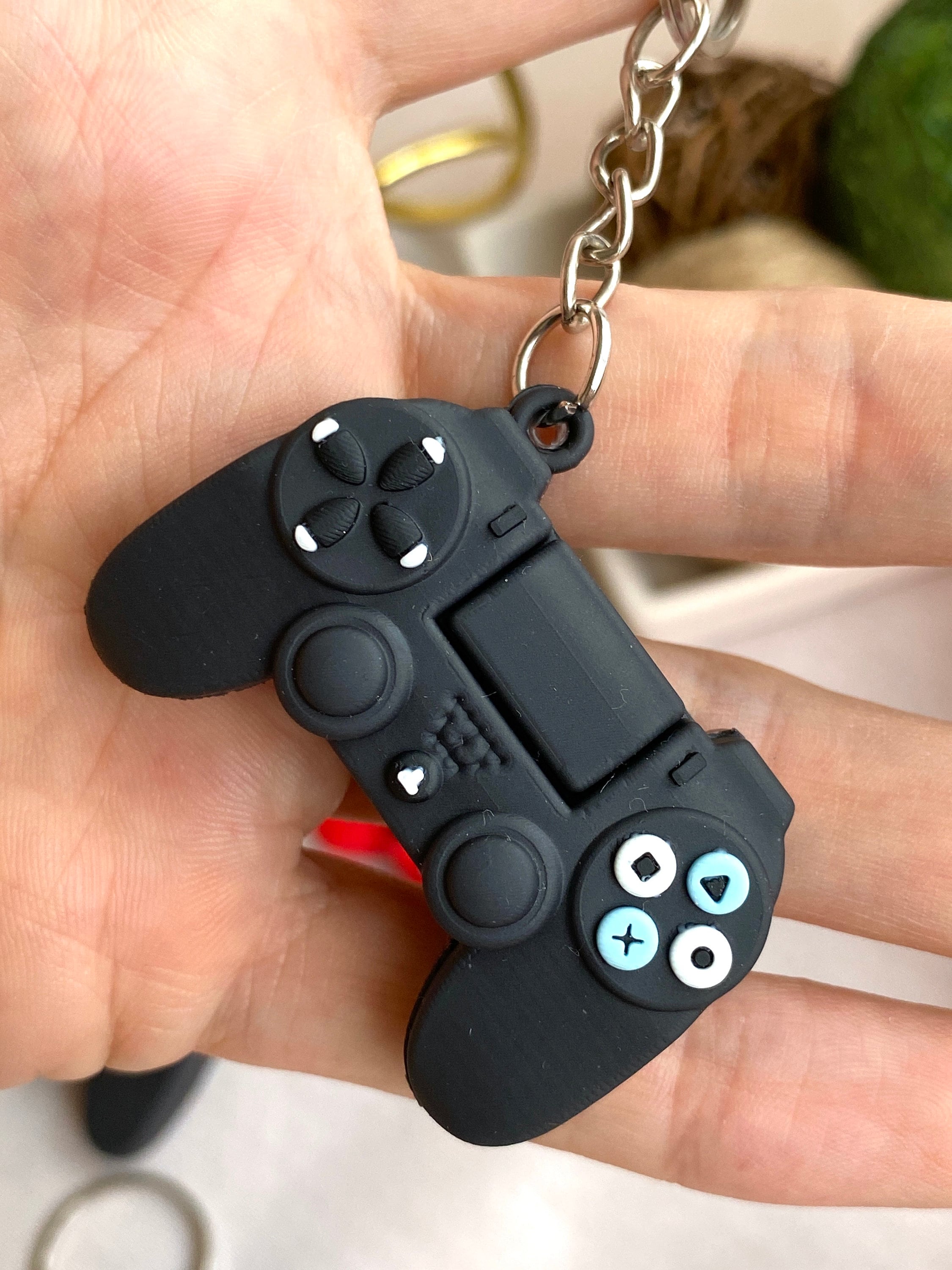Personalized Gamer Keychain, Miniature Play Controller Station Keyring ...