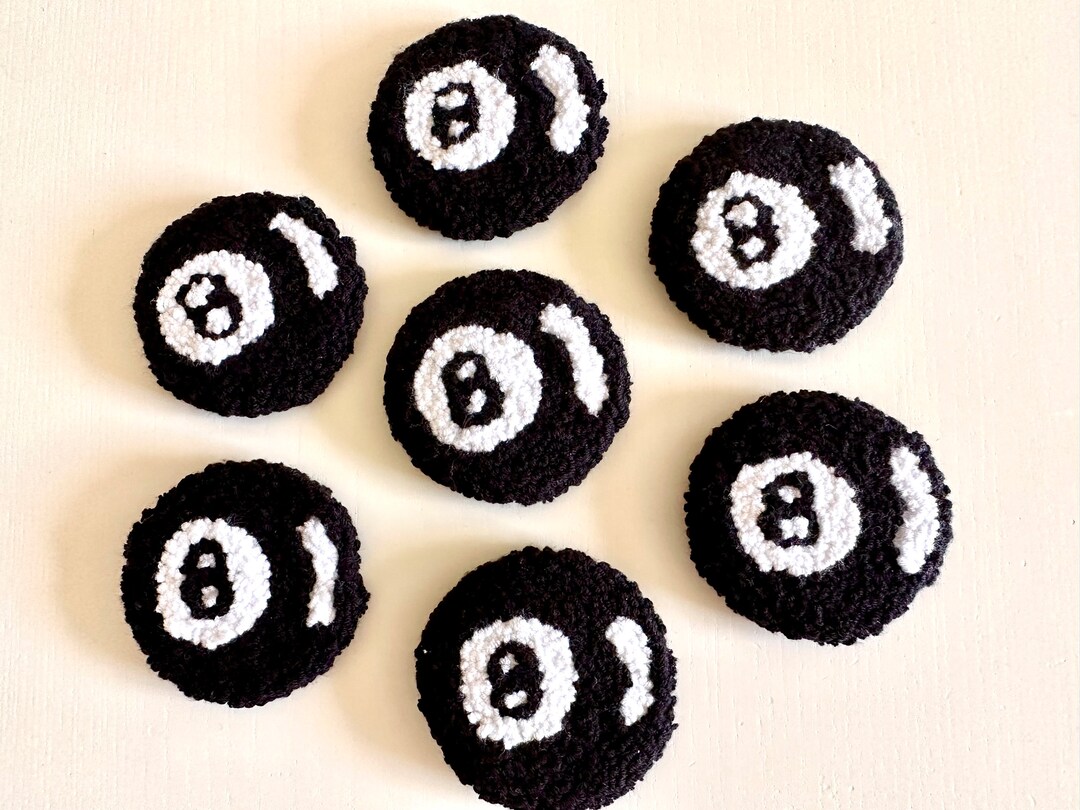 Personalized Magic 8 Ball Car Coasters, Y2k Aesthetic, Punch Neeedle ...