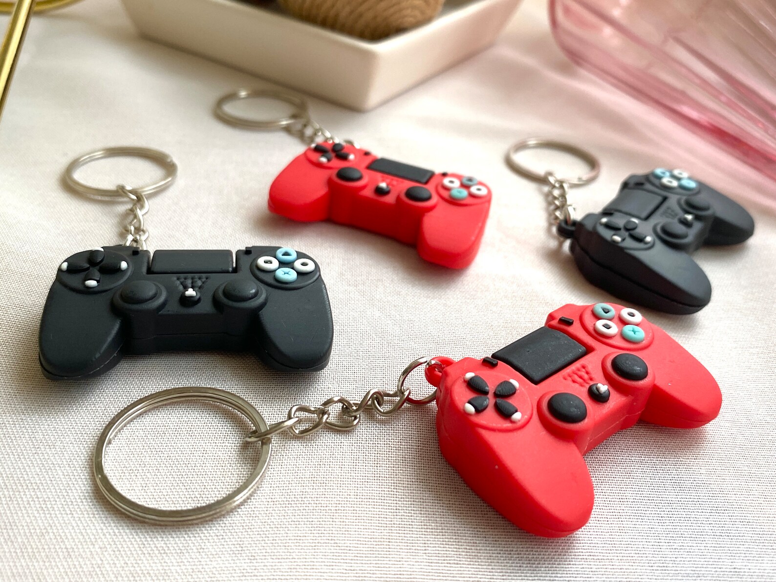 Personalized Gamer Keychain, Miniature Play Controller Station Keyring ...
