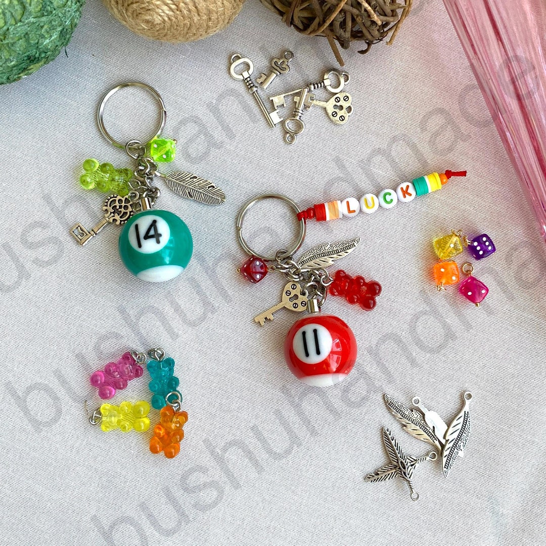 Customized Pool Ball 8 Keychain, Cute Fun Vintage Earrings ...