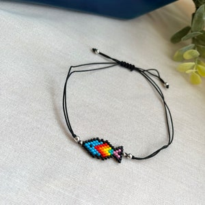Fish Bracelet, Tiny Rainbow Miyuki Beaded Bracelets, Dainty Animal ...