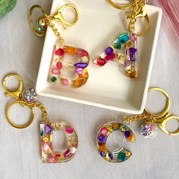 Resin Letter Keychain - Etsy