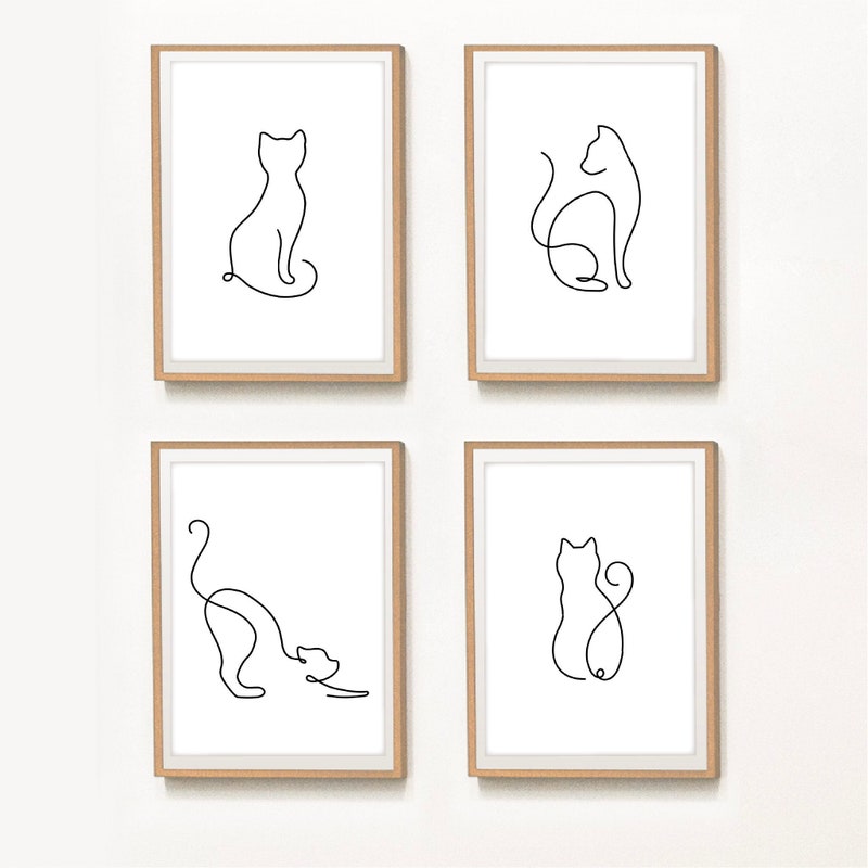 Aesthetic Black Cat Art - Etsy
