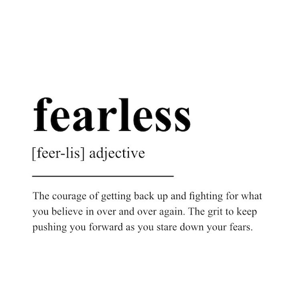 Definition of Fearless Wall Art - Etsy