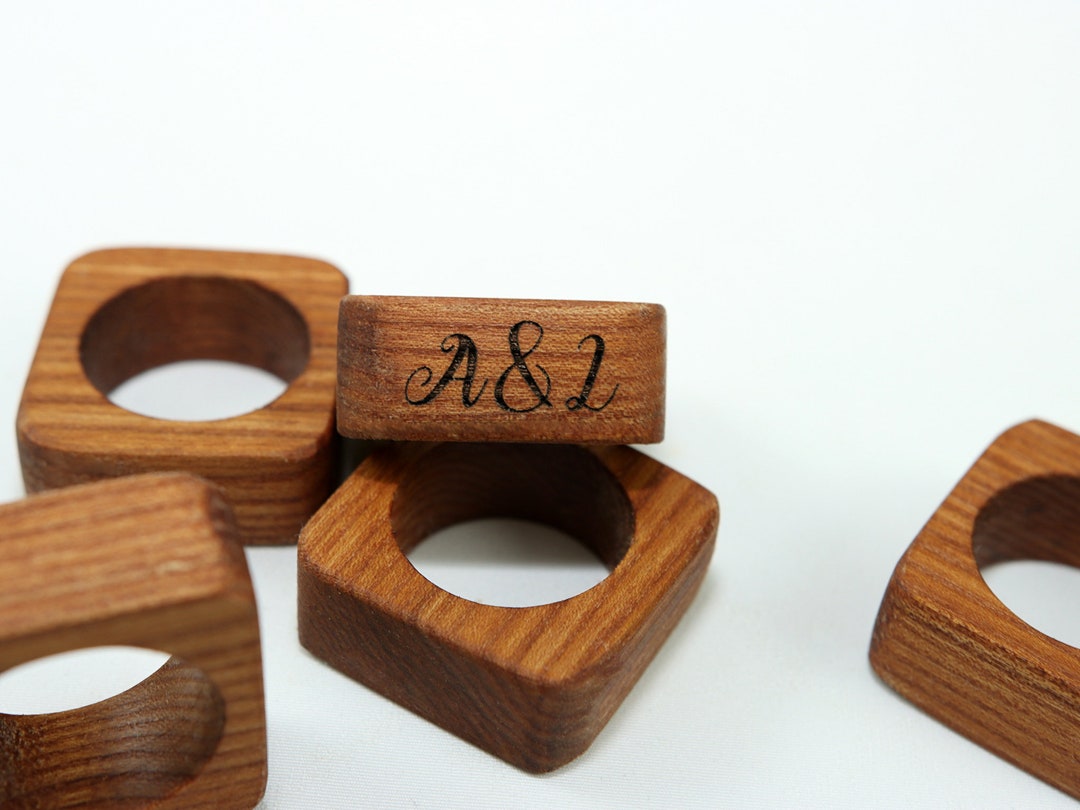 Personalized Napkin Rings 6 Wooden Napkin Rings Personalised - Etsy