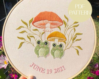 Frog Embroidery Pattern Digital Download Pattern Paint With Threads ...