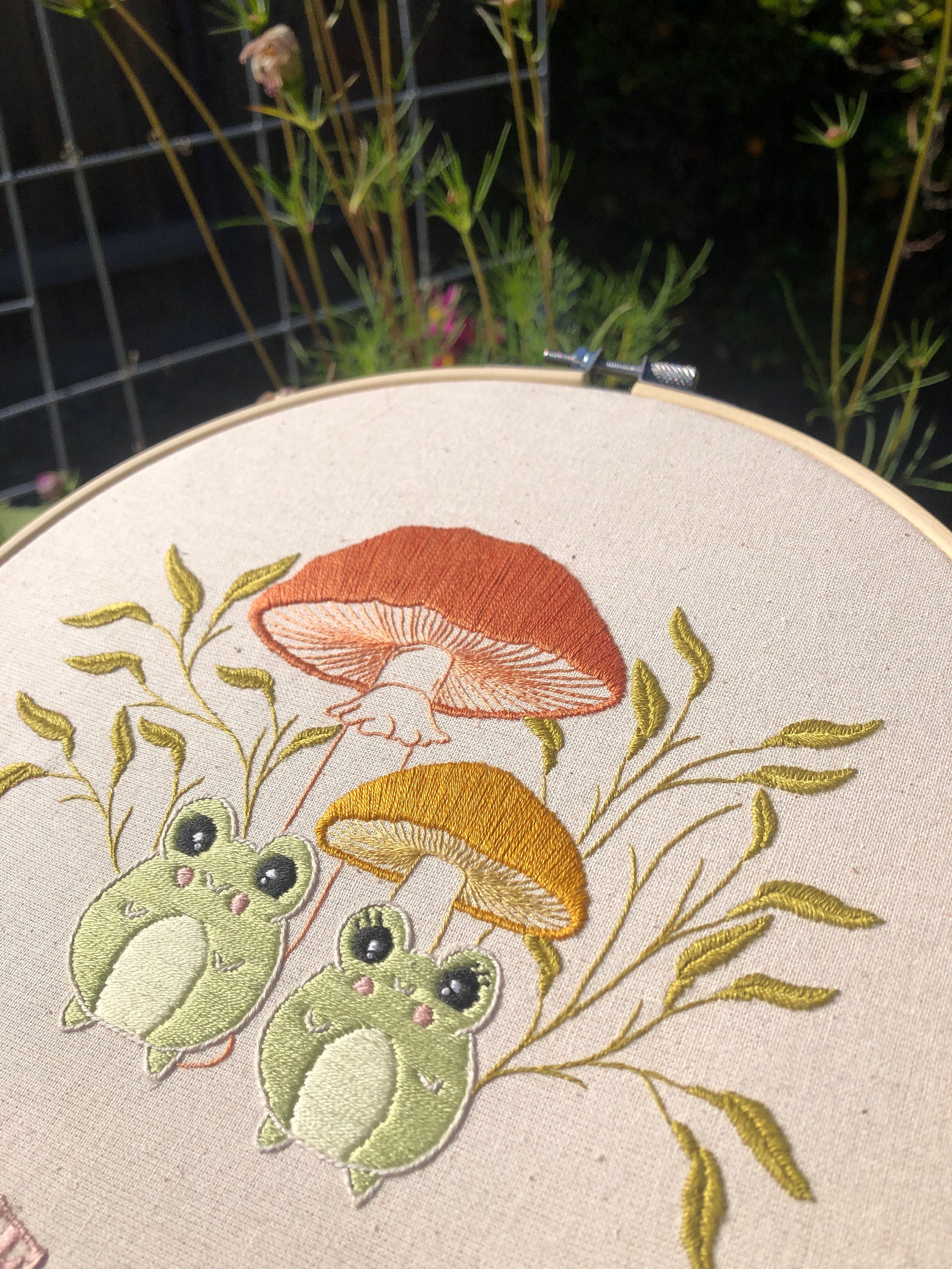 Mushroom Frog Embroidery Pattern Digital Download Pattern - Etsy